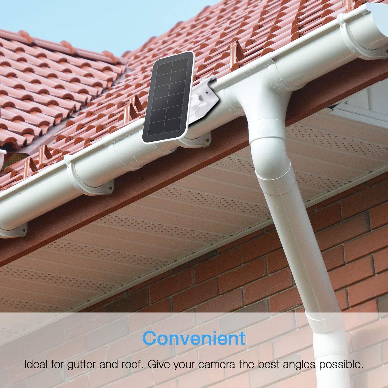 Gutter Mount for Arlo Solar Panel/Arlo Pro 3 Solar Panel/Arlo Ultra Solar Panel/Arlo Essential Solar Panel/Arlo Pro 4 Solar Panel/Reolink Solar Panel(Solar Panels are Not Included)(1Pack,White)