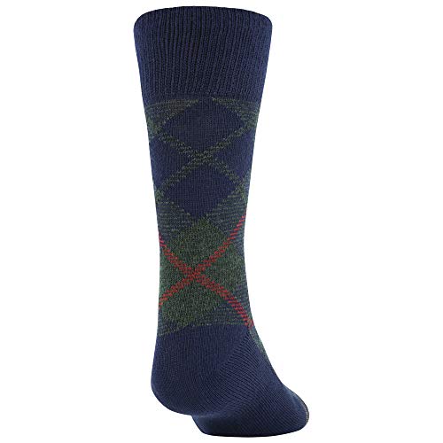Gold Toe Boy's Dress Crew Socks, 3 Pairs, Peacoat/Grey Heather/Red, Shoe Size: 9-2.5