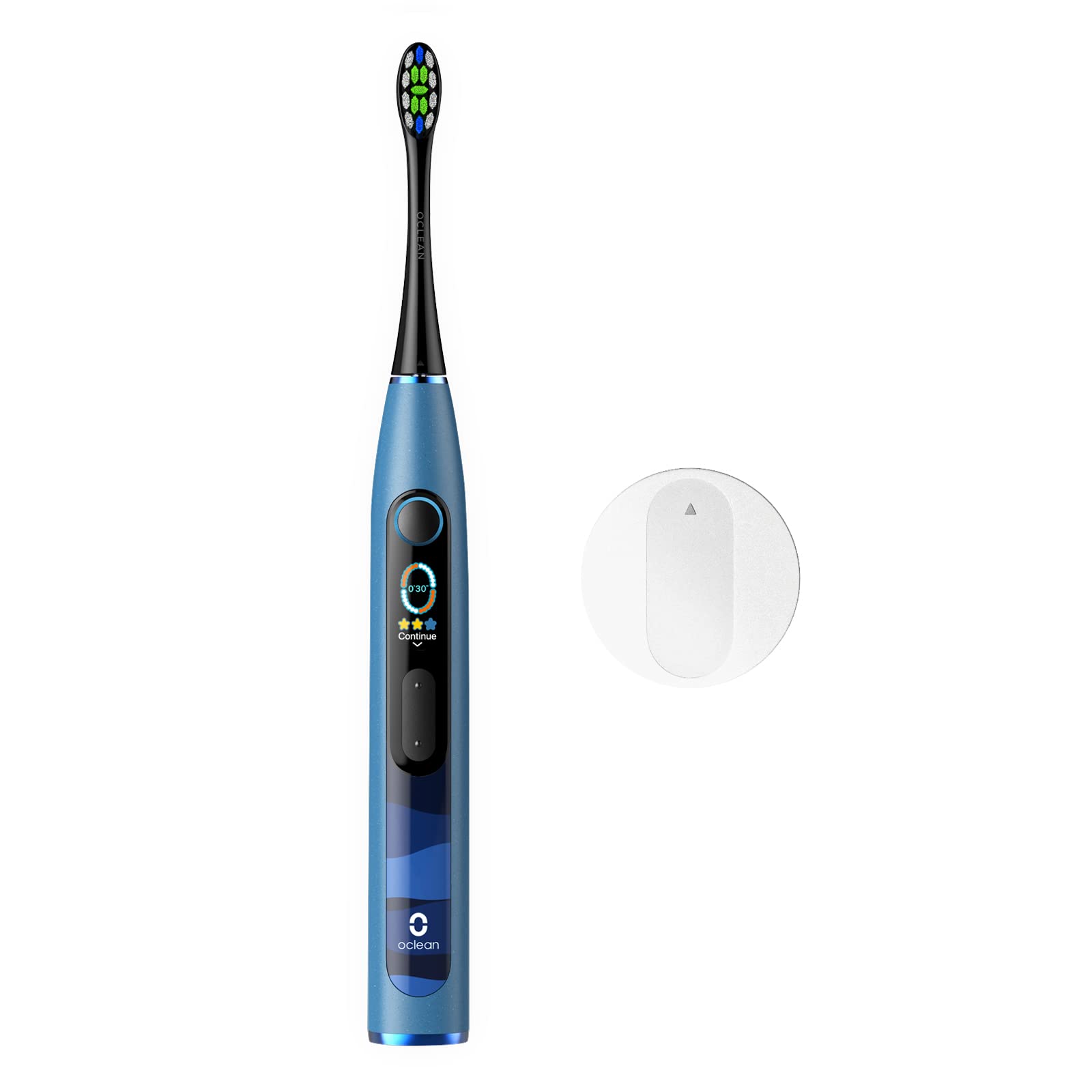 Oclean Smart Sonic Electric Toothbrush, XS Rechargeable Toothbrush with Color Screen, 5-Mode&5-Intensity, 40000rpm Maglev Motor, Visualized/Emoji Feedback Power Toothbrush/Smart Timer (Blue)