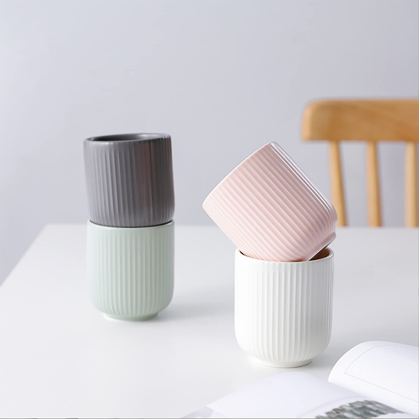Lxuwbd Traditional Japanese Tea Cup, Ceramic Tea Set, Chinese Tea CupYunomi Tea Cup, Matcha Bowl, Matcha Tea Set (4 colors)