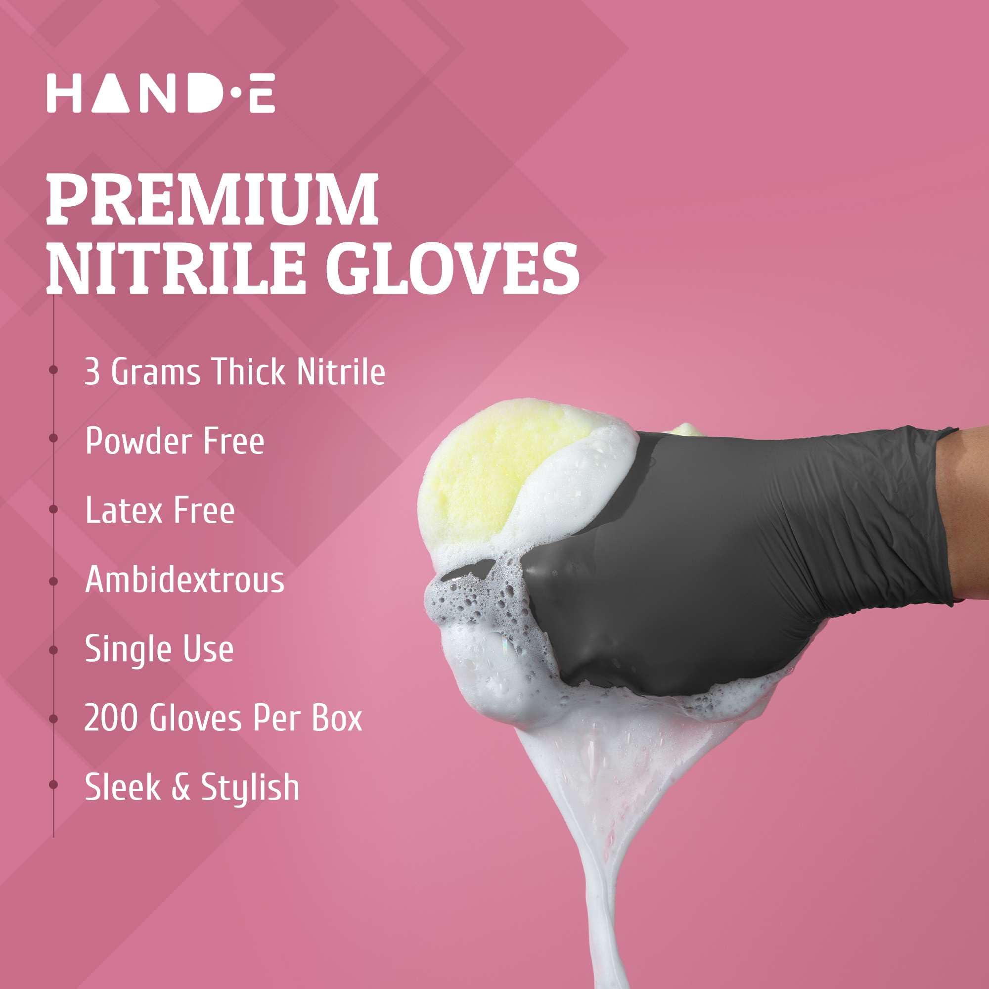 Hand-E Touch Disposable Grey Nitrile Gloves Medium -200 Count, Latex Free Medical Gloves