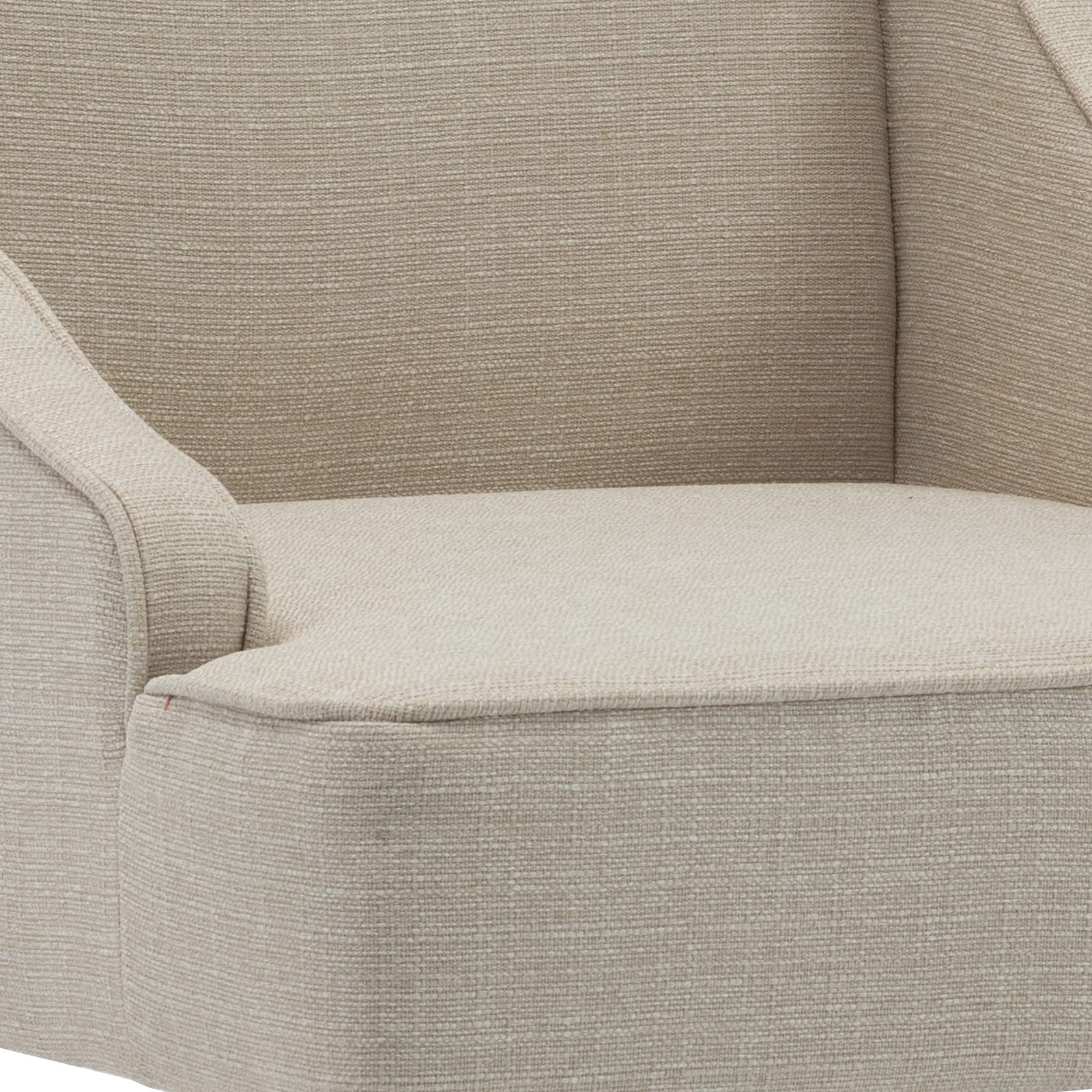 Guyou Mid-Century Accent Living Room Chair Fabric Wingback Chair, Solid Wood Upholstered Armchairs for Bedroom/Vanity/Conference Room (Beige)