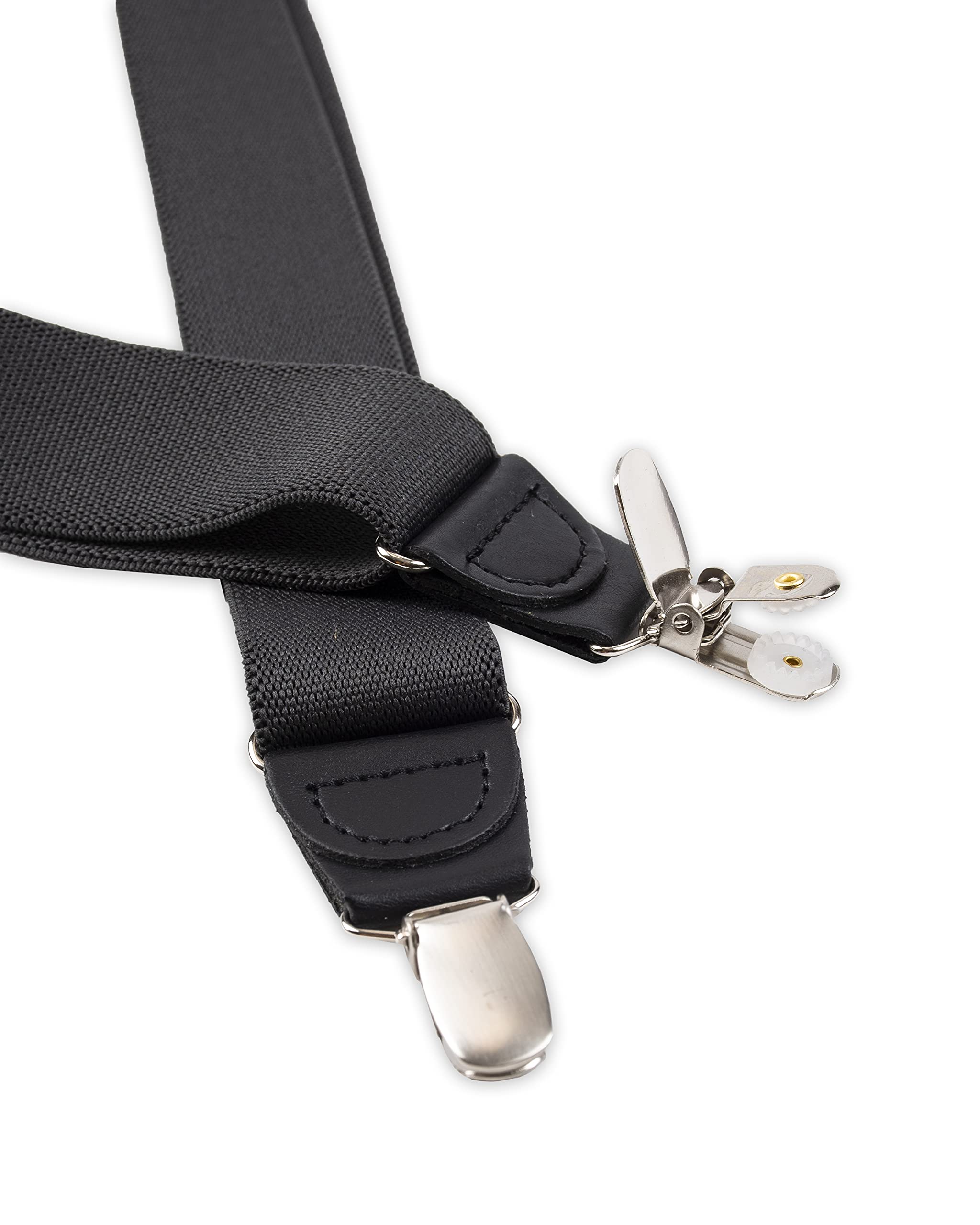 Haggar Men's Y-Back Adjustable Clip Suspender, Charcoal, One Size