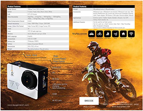 GoVision Active on Director 4K Action Camera | WiFi Full HD | 16MP Photos| Waterproof Camera for Vlogging | 4K Video Recording | Travel Blogging | Video Camera for YouTube