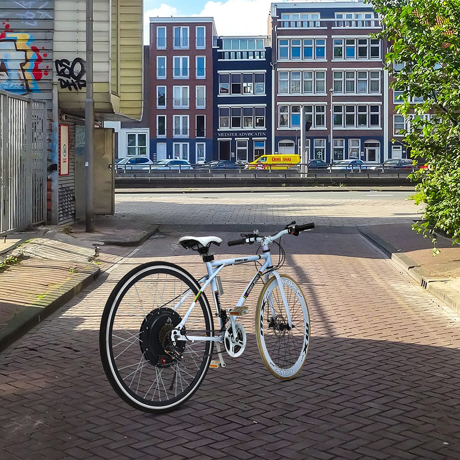 JAUOPAY Electric Bicycle Conversion Kit, 36V 750W EBike Brushless Gearless Hub Motor, 22.5" Rear Wheel Frame for 26" x 1.95"~2.125" Tire, Dual Mode Controller
