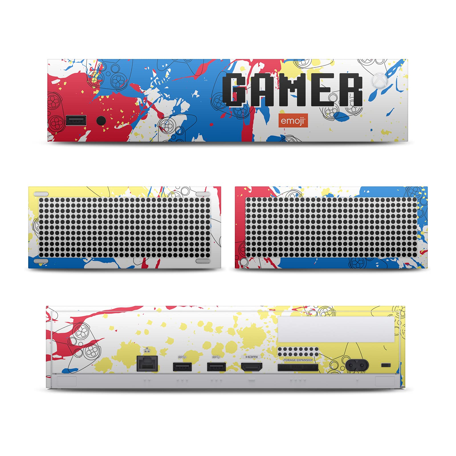 Head Case Designs Officially Licensed Emoji Gamer Art Patterns Matte Vinyl Sticker Gaming Skin Case Cover Compatible with Xbox Series S Console and Controller Bundle