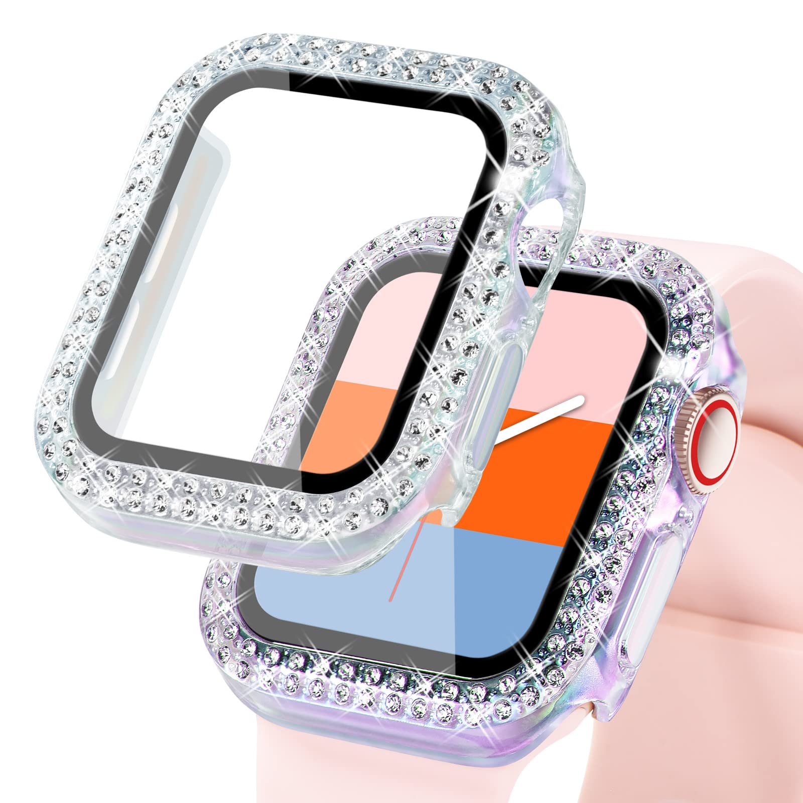KADES Compatible for Bling Apple Watch Protective Case with Built-in Screen Protector for Apple Watch 38mm iWatch Series 3 2 1 (38mm, Elf)