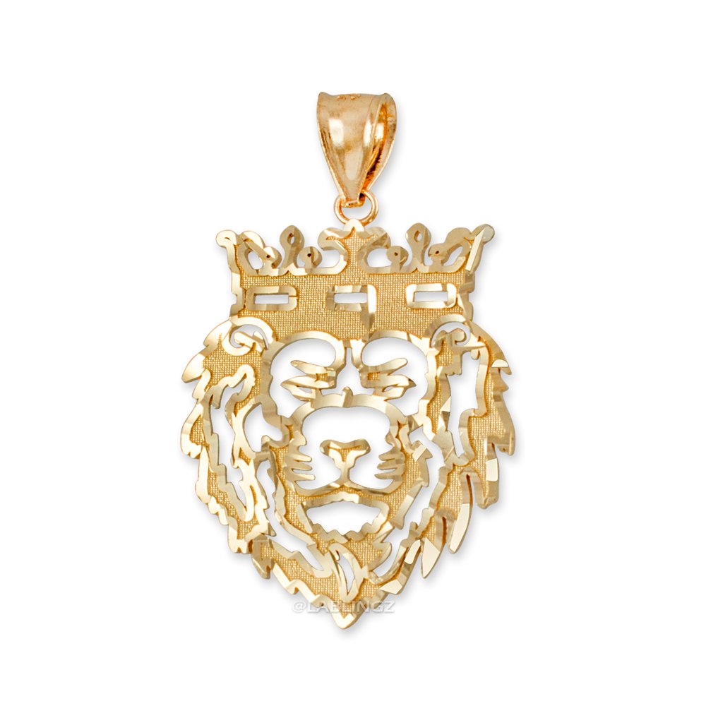 Hip-Hop Jewelry by LA BLINGZ 10K Yellow Gold Lion King DC Pendant (S/L) (Small (1.25"))