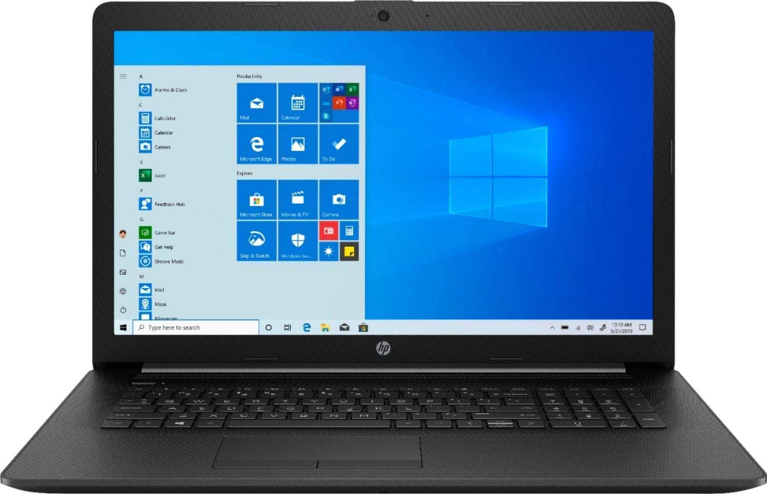 HP Laptop, 17.3-inch HD+ Screen, 10th Gen Intel Core i5-1035G1 Quad-Core Processor up to 3.60GHz, 8GB DDR4 RAM, 256GB PCIe NVMe M.2 SSD, Wireless-AC, Bluetooth, Windows 10 Home, Black (Renewed)