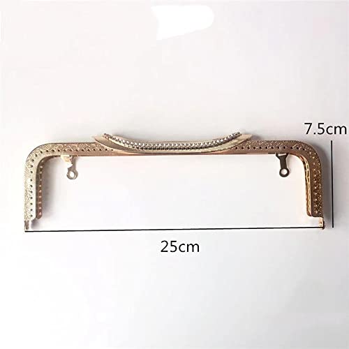 LEPSJGC Bronze Knurling Purse Frame Diamond Handle Women Handbag Metal Clasp Hardware Accessories