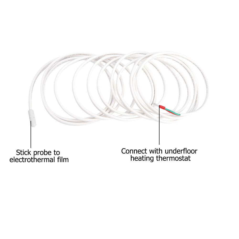 GLOGLOW Thermostat Sensor Probe Thermostat Electric Floor Heating Accessory Cable External Sensor Probe Accessories 3 Meters for Remotes & Thermostats