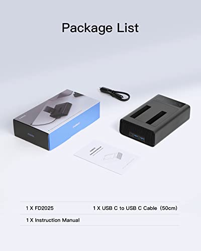 Inateck USB 3.2 Gen 2 Hard Drive Docking Station, ONLY for 2.5" SATA SSD/HDD, with Software Clone Function