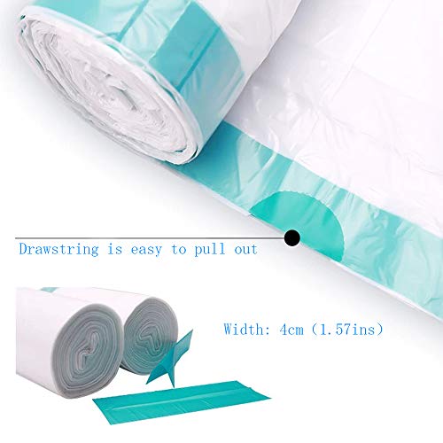WanJiaXinHui 7-10 Gallon Tall Drawstring Trash Bags, Strong Garbage Bags for Kitchen Bath Bedroom Car Trash Can, Office Waste Bin Liners Bags Unscented,White,60 Count(7-10Gallon) …