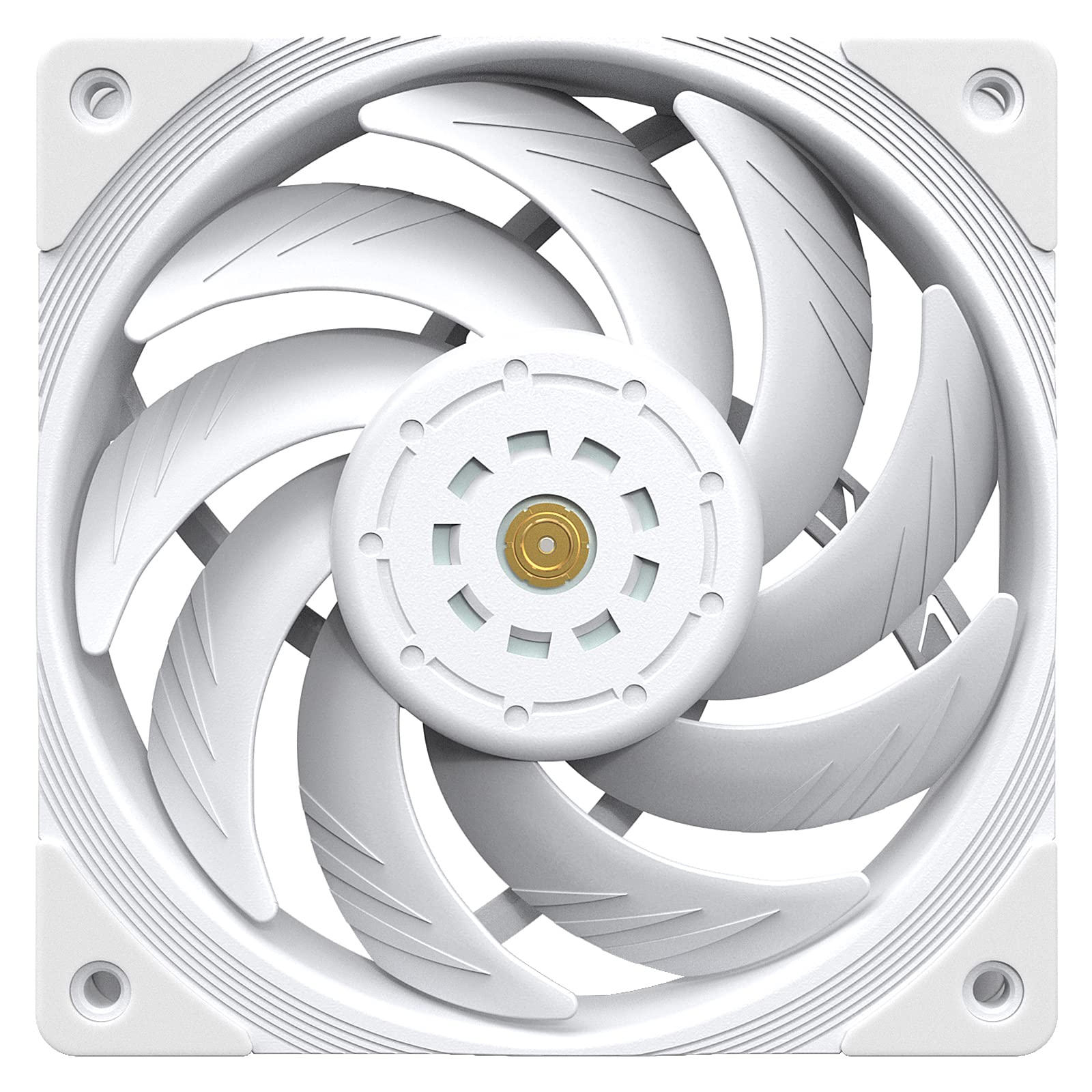 Oddtone 120mm PC Fan, High Airflow 2150RPM CPU Fan, Quiet 4pin PWM Computer Case Fan, Cooling Fan, 12.8dB Low-Noise, Anti-Vibration Silicone Pins, Single Pack - Whtie