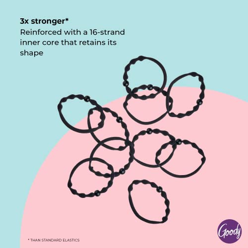 Goody Forever Ouchless Elastic Hair Tie - 10 Count, Black - Medium Hair to Thick Hair - Accessories for Women and Girls