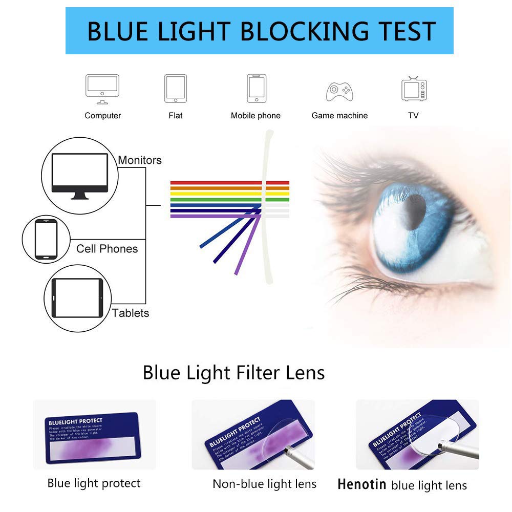 Henotin 5-Pack Reading Glasses Blue Light Blocking Anti Eyestrain Computer Reading Glasses for Women and Men Readers (5 Pack Mix Color, 2.50)