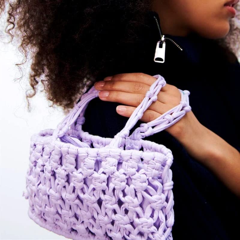 LIUZH Spring and Summer Small Bag Summer Women's Bag Rope Handbag Cloth Woven Bag (Color : E, Size : 1)
