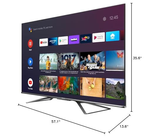 Hisense ULED Premium 65U8G QLED Series 65-inch Android 4K Smart TV with Alexa Compatibility, 1500-nit HDR10+, Dolby Vision IQ & Atmos, 120Hz, HDMI 2.1,Bluetooth, Wi-Fi, USB, Ethernet, Game Mode Pro