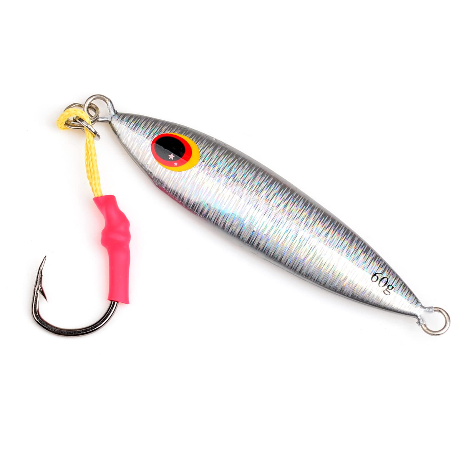 JD Tackle Saltwater Fishing Metal Lead Jig Vertical Lure 3.5IN 60G / 2.1OZ - 4 Pieces