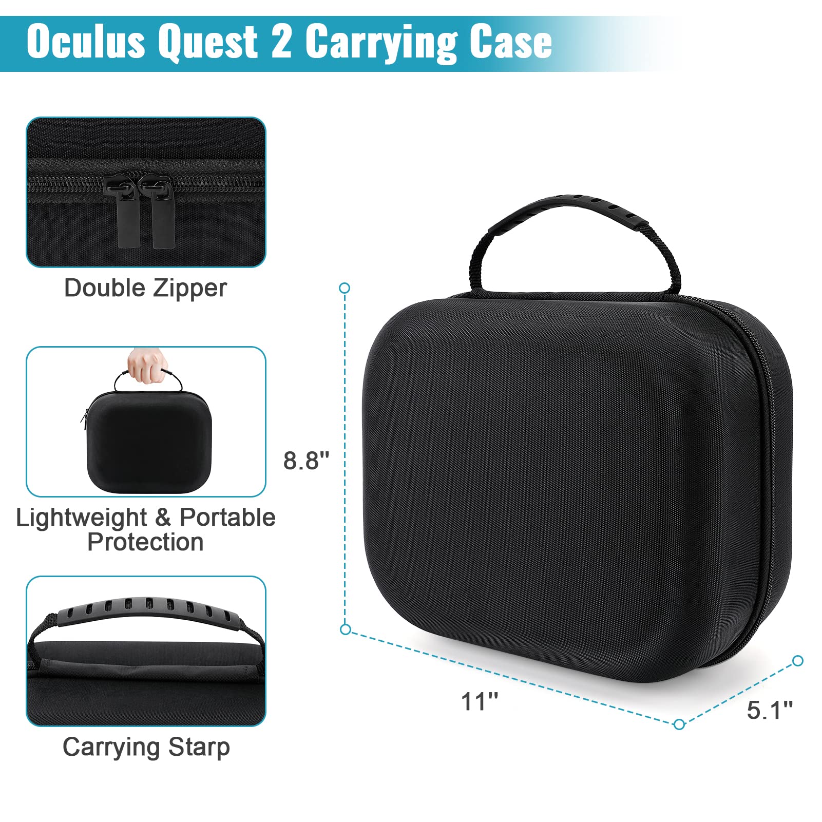 Laelr Quest 2 Carrying Case, Quest 2 Case Hard Carrying Travel Case, Protective Case for Travel and Home Storage for Quest 2, Pico Neo3 VR Glasses, Elite Headset, NOLO Sonic Headset