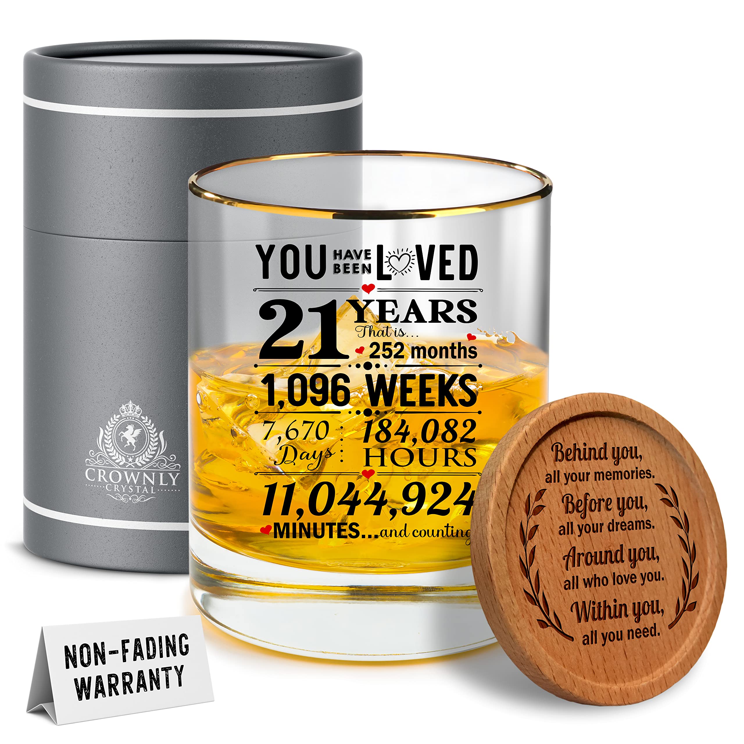 Kies®GIFT 21st Birthday Gift Whiskey Glass Teen Boys Gift Ideas Teenage Girls Gifts Ideas Happy Birthday 21st Birthday Gifts Drinking Glasses Teen Gifts Whiskey Glasses Crystal Glasses Mens Decor