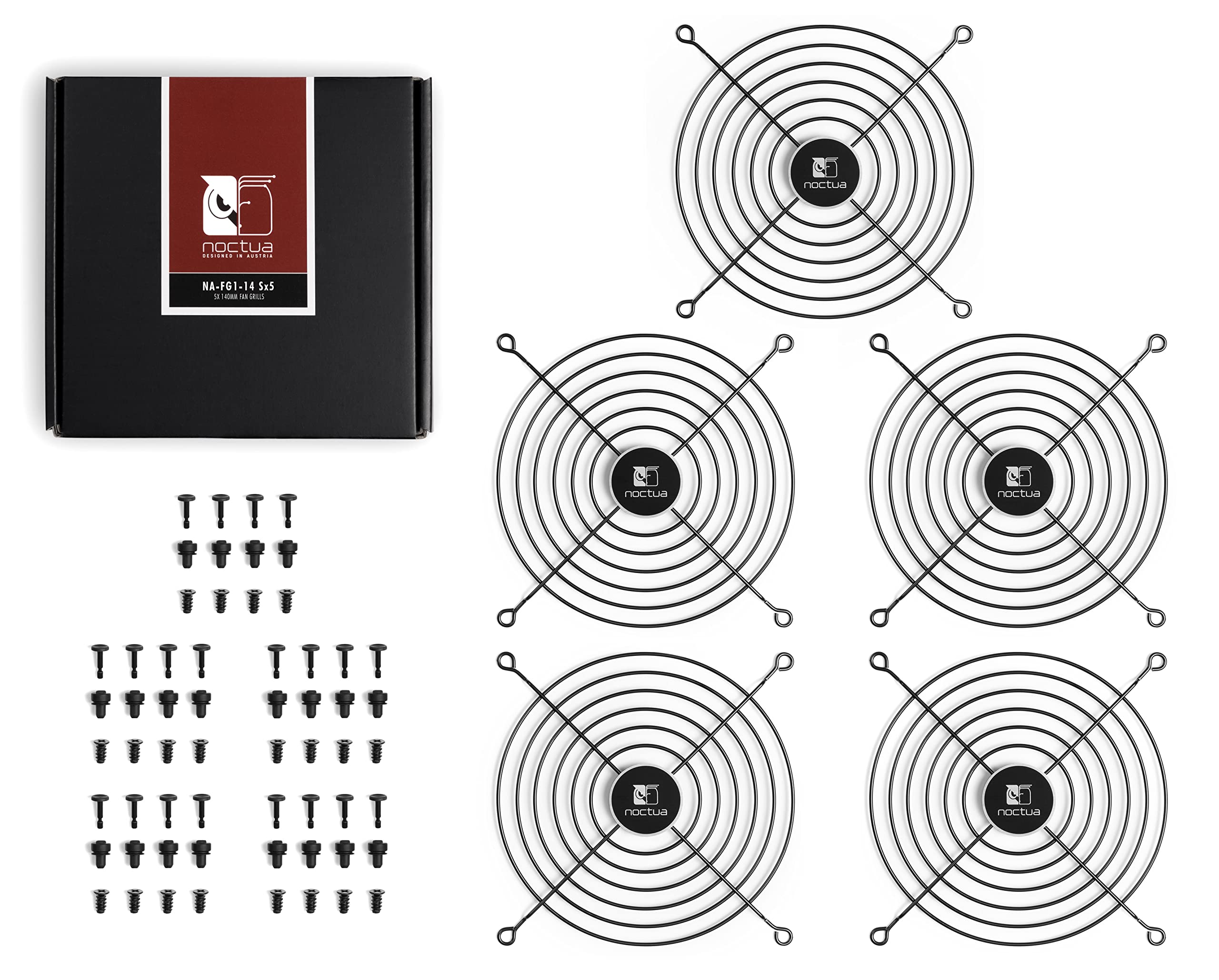 Noctua NA-FG1-14 Sx5, Fan Grills for 140mm Fans (Set of 5, Black)