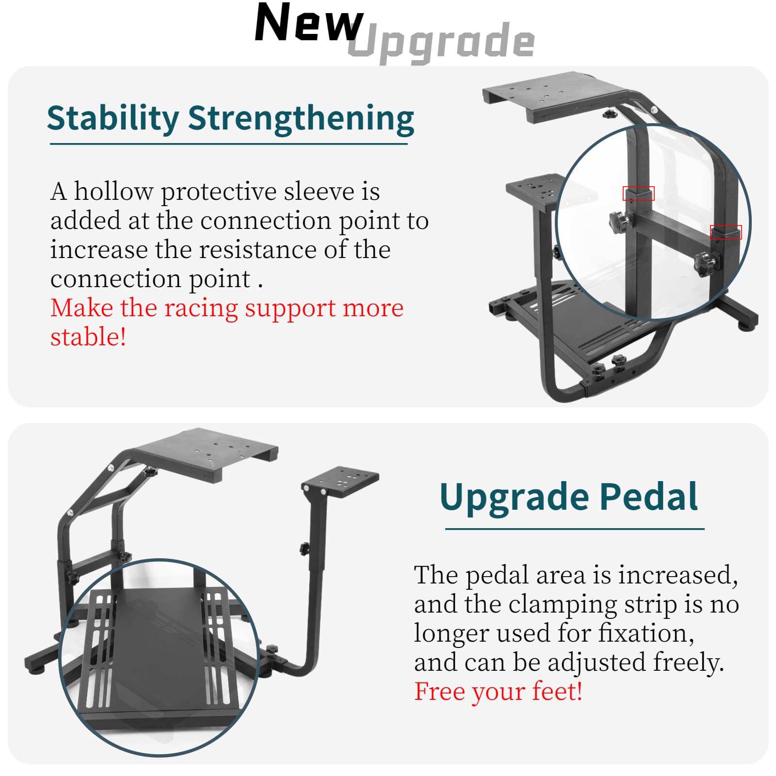 Hottoby Racing Steering Wheel Stand G29,Height Adjustable Racing Simulator Stand,fits for Logitech G25 G27 G290 G923 Racing Wheel and Pedals Not Included