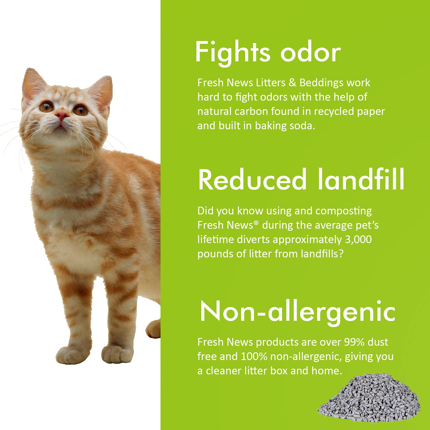 Fresh News Recycled Paper Crumble Multi-Cat Litter 14 Pounds