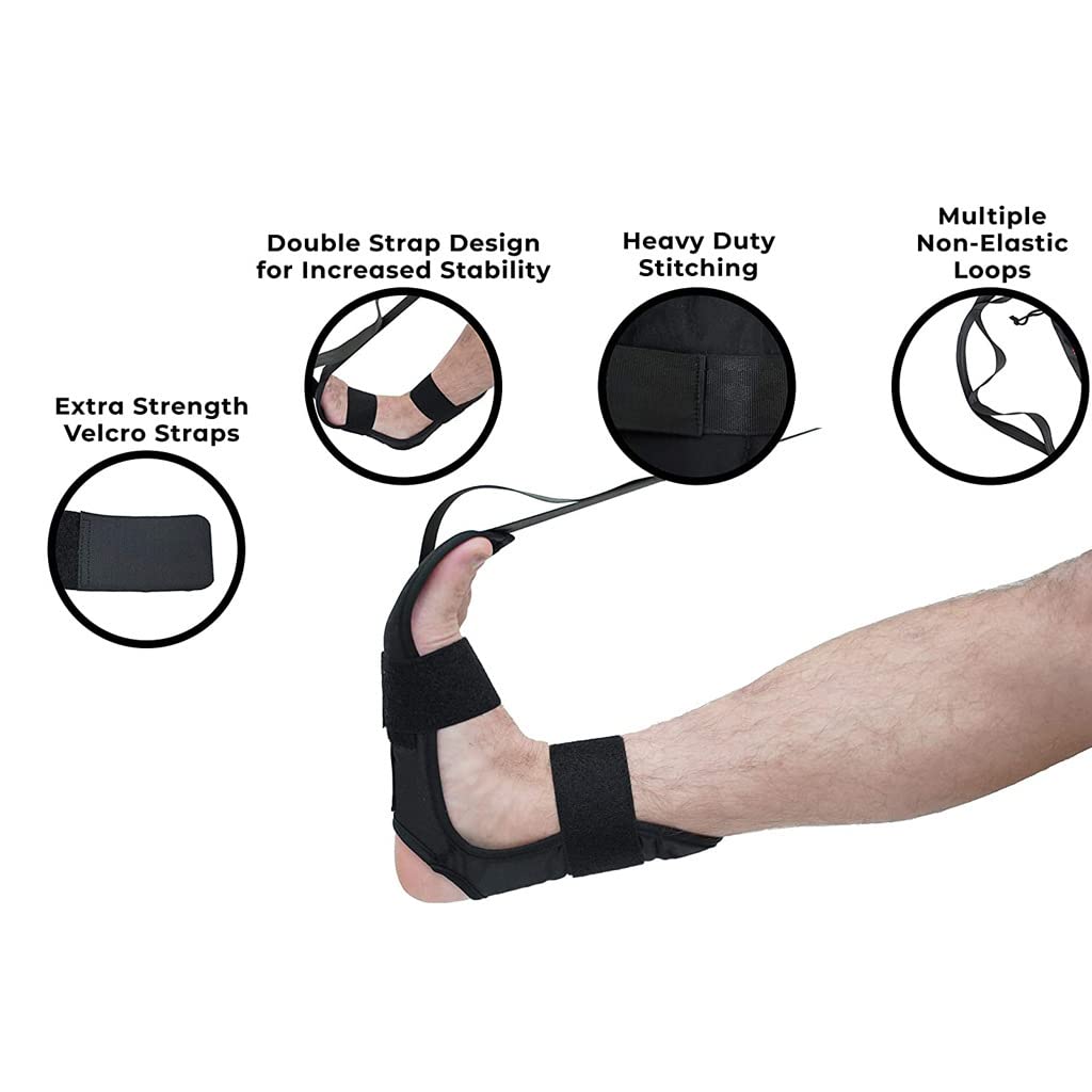 Lxnderment Foot and Calf Stretcher Brace for Plantar Fasciitis, Heel Spurs, Drop Foot, Stretching Strap for Achilles Tendonitis, Leg, Thigh, Planters Facetious Relief