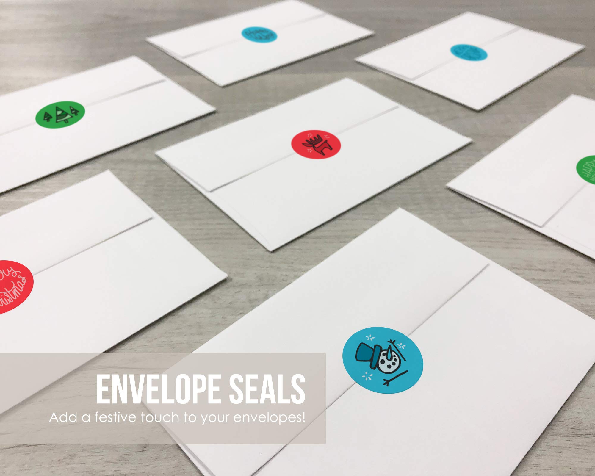 Happy Holidays Sticker Seals - Set of 126 Seals - 1 Inch Assorted Colorful Envelope Seals