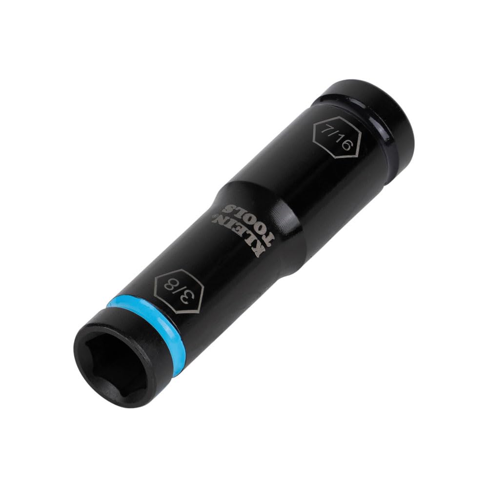 Klein Tools 66077 Impact Driver Flip Socket, 7/16- and 3/8-Inch Sizes, Use with Klein Tools Compact Impact Wrenches BAT20CW, BAT20CW1