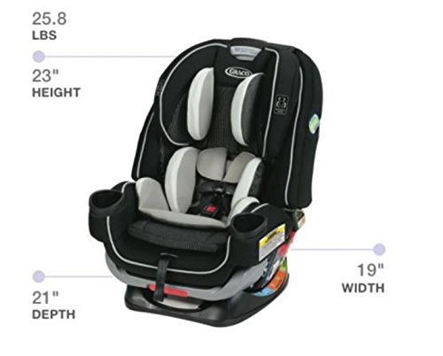 Graco 4Ever Extend2Fit 4 in 1 Car Seat | Ride Rear Facing Longer with Extend2Fit, Clove, 1 Count (Pack of 1)