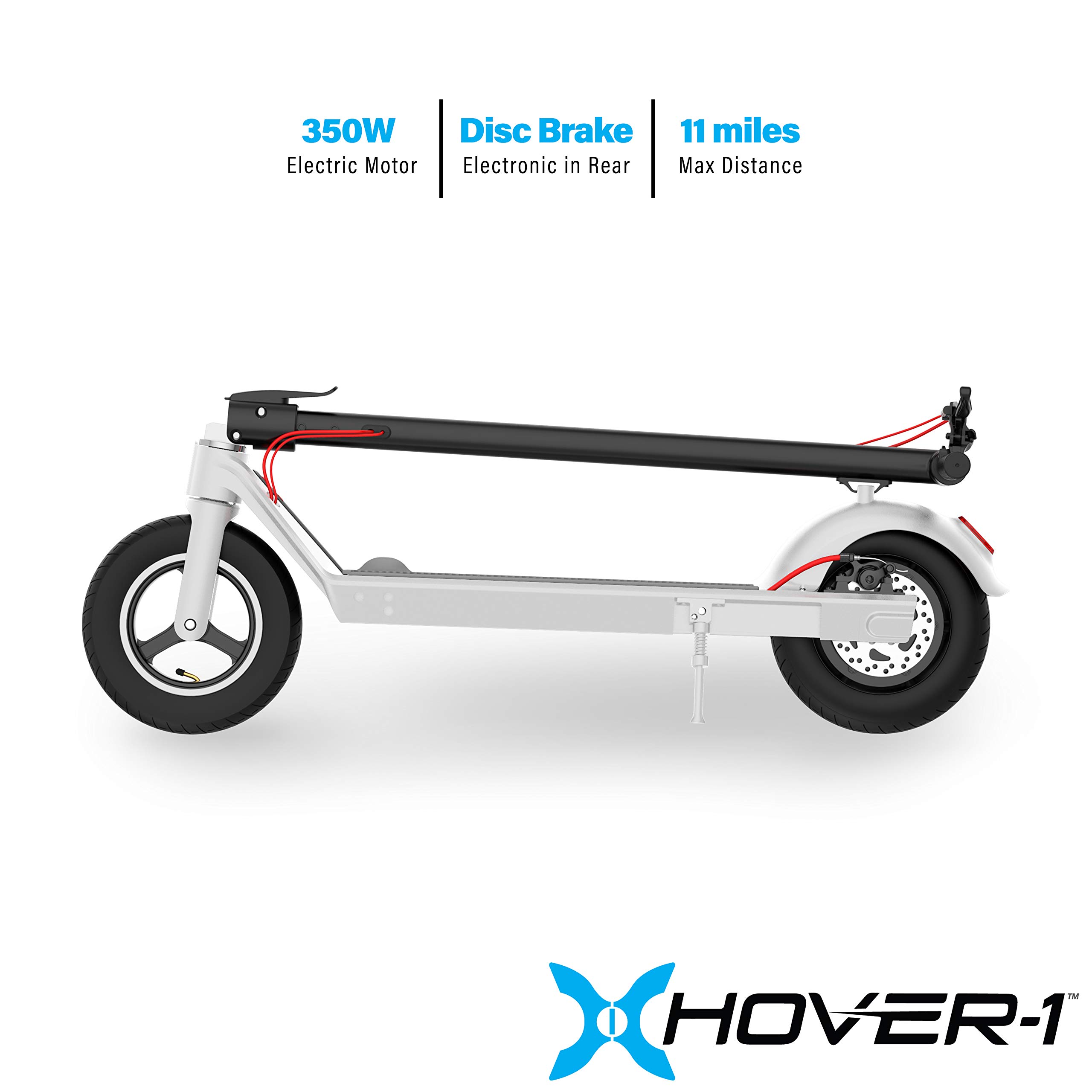 Hover-1 Engine Electric Scooter | 21.7MPH, 5HR Charge, 11 Mile Range, Battery Life Indicator, High Grip Tires, 220LB Max Weight, Cert. & Tested - Safe for Teens & Adults