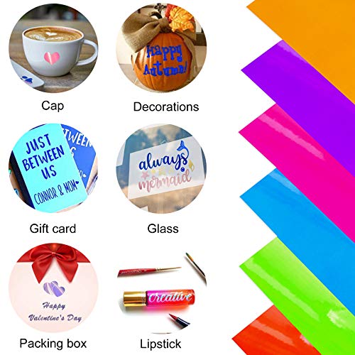 Holographic Vinyl Permanent Adhesive, 15 Sheets 12 x 10 inchs Opal Craft Adhesive Vinyl Sheets with 8 Sheets Transfer Paper 2 Weeding Tools for Home Decor, Logo, Letters,Car Exteriors,Glass Mirrors