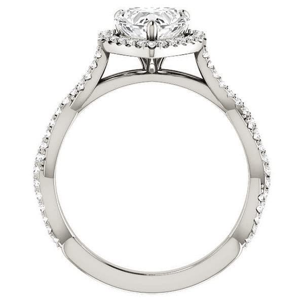 JEWELERYN 4 CT Heart Colorless Moissanite Engagement Ring for Women/Her, Wedding Bridal Ring Set, Eternity Sterling Silver Solid Gold Diamond Solitaire 3-Prong Set for Her (8.5)