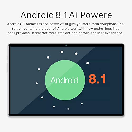 Pad 5Pro Tablet, 10.1 inch IPS Full HD Android Tablet, Quad-Core Processor, 64GB Storage, Full Metal Cover, Long Battery Life, Android 8.1, Support Bluetooth, WiFi, Dual-SIM Tablet-Grey