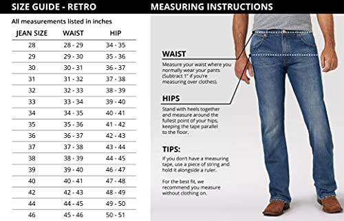 Wrangler Men's Retro Slim Fit Straight Leg Jean, Bozeman, 32W x 32L