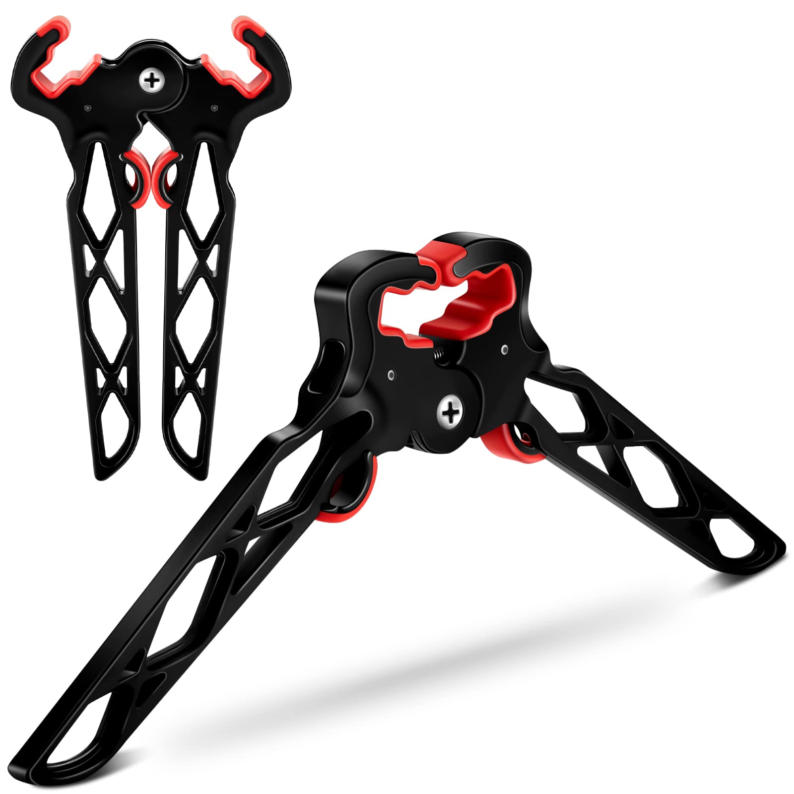 Lewtemi 2 Pcs Arrow Saw Archery Bow Stand Folding Portable Bow Stand for Compound Bow Limb Clamp Kick Stand Holder for Hunting Target Shooting Sports Accessories
