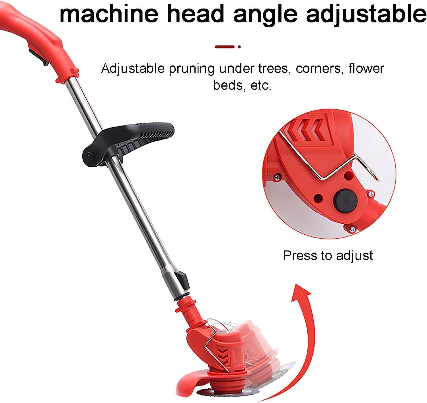 Handheld Cordless Weeder, 24V Lightweight Cordless Lawn Mower with 3 Blades 2 Pieces 24V Battery Charger Portable Home Lawn Garden Trimmer