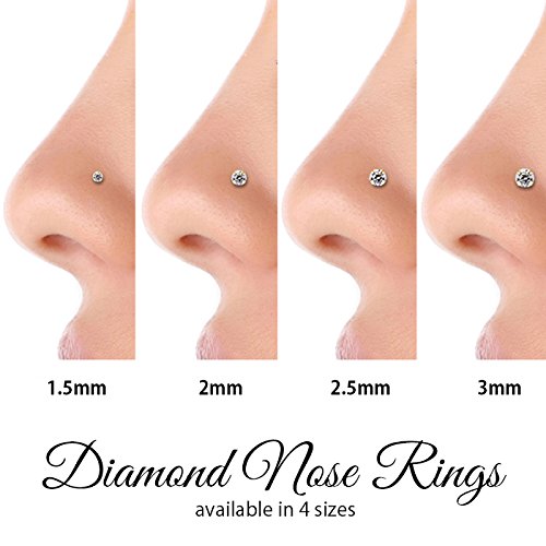 FreshTrends 18G 2.5mm 0.06 ct. tw Diamond 14K Yellow Gold Twist Screw Nose Ring I1