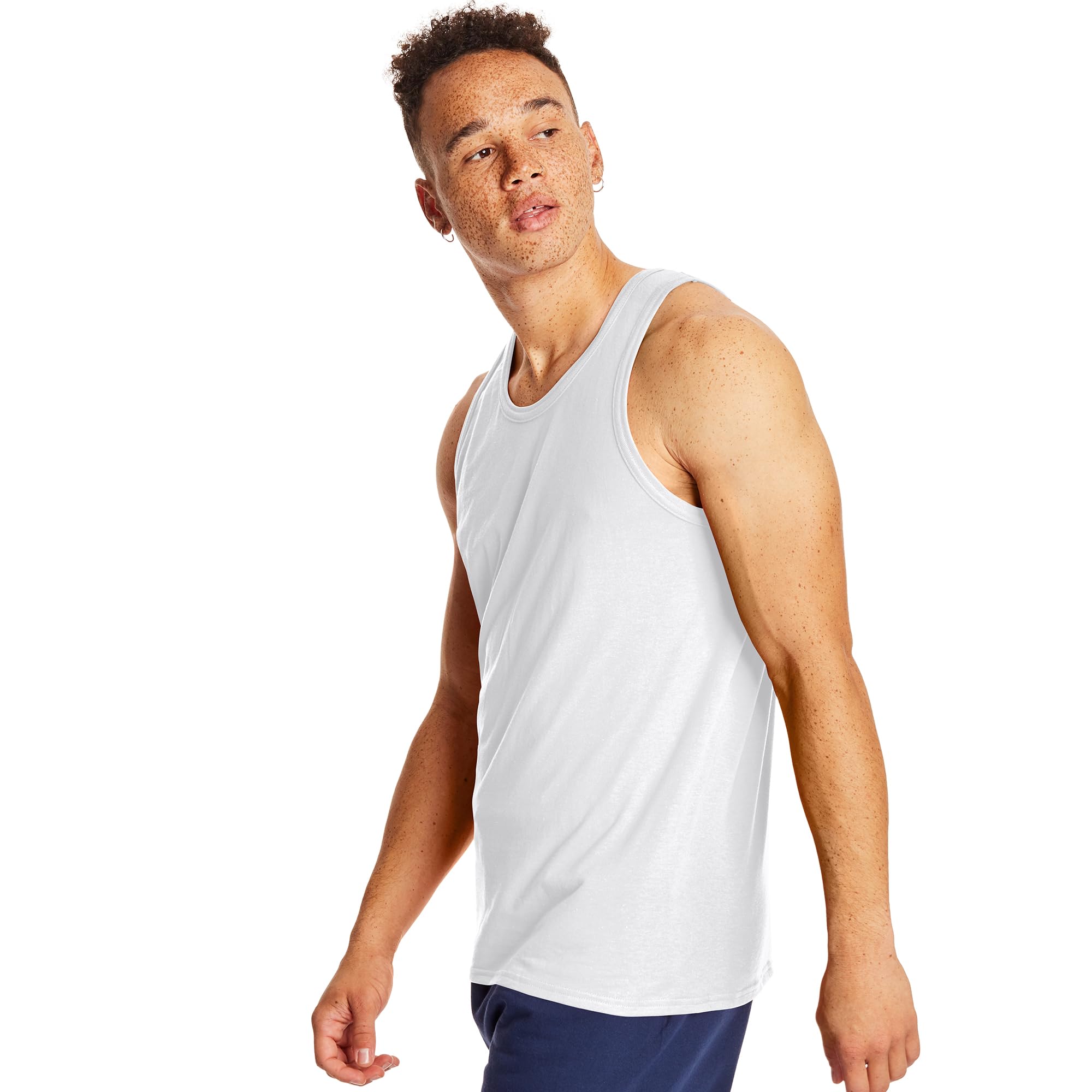 Hanes mens X-temp 2 Pack Tank Top Cami Shirt, White, Large US