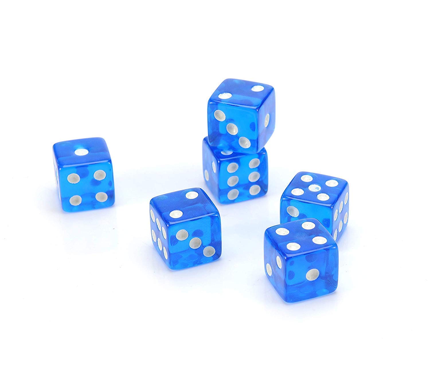 Harbor Loot Blue Dice Shaker Cup Complete with Matching Dice Set of Six Blue Translucent Dice