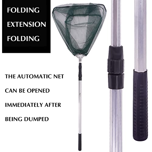 LIANR Fishing Nets Fishing Gear Folding Landing Net with Extra Long Telescoping Pole Handle for Saltwater and Freshwater
