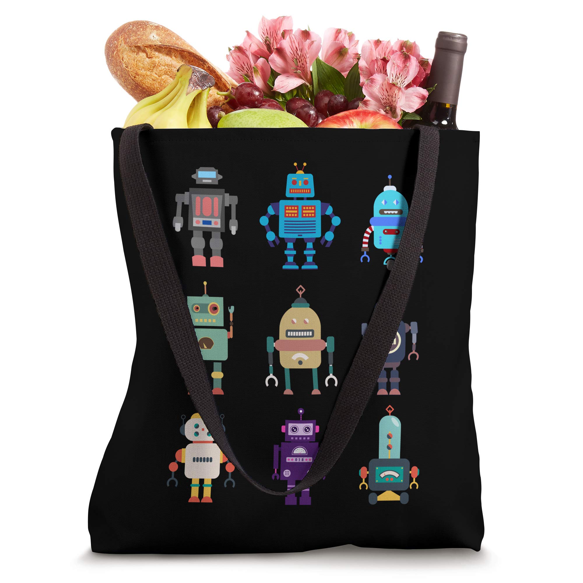 I love Robot Gift All Ages Robotic Kids Girls Boys Robot Tote Bag