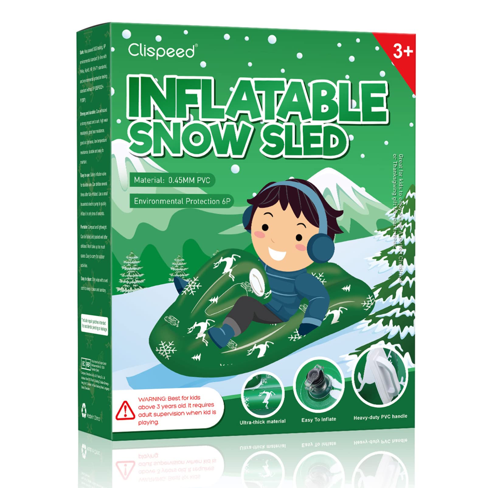 LIOOBO Inflatable Snow Sled Snowmobile Wearproof Snow Sled Snow Tube Winter Christamas Gift
