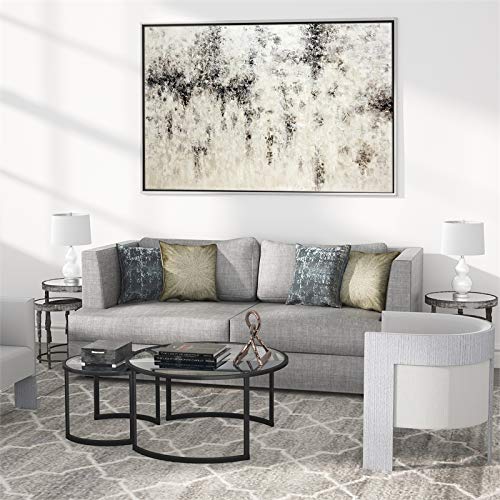 Henn&Hart 18.5" Nested Round Metal Black Coffee Table Black Bronze