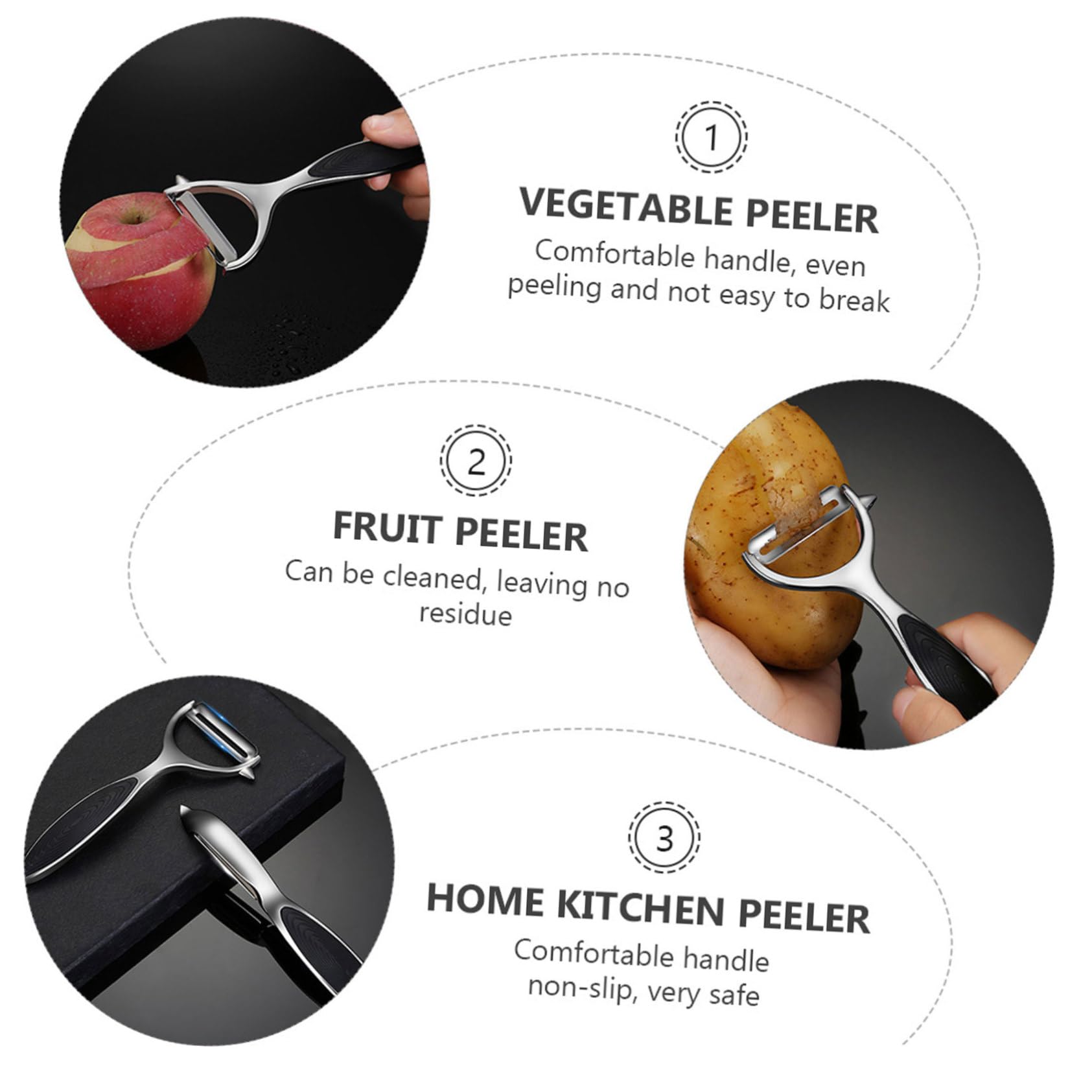 Hemoton 2pcs Peeler vegetable graters fruit skin cutter kitchen hand grater hand potato slicer potato peeling tool vegetable skin remover Stainless steel scraper Zinc alloy to rotate