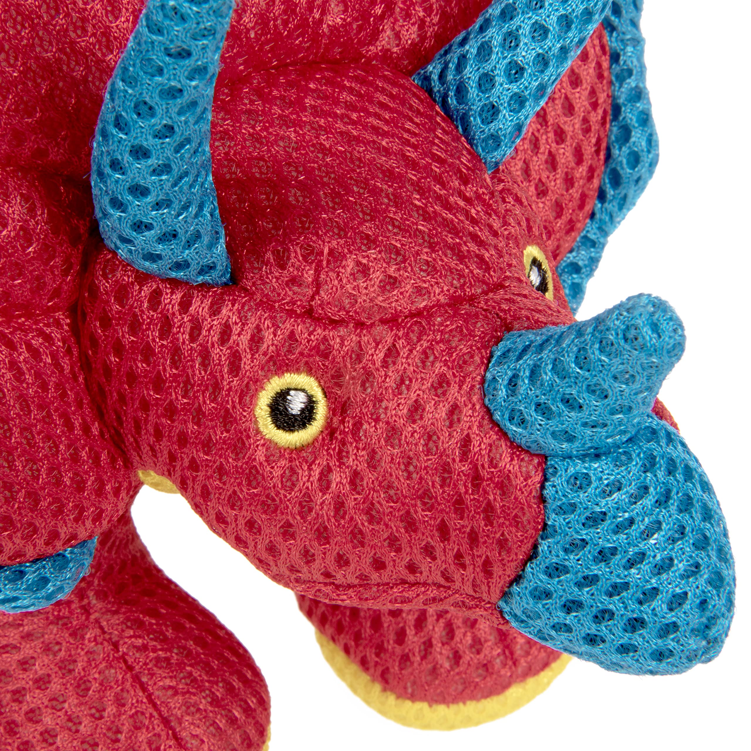 goDog Double Chew Guard Mesh Dinos Spike Squeaky Dog Toy - Green, Small