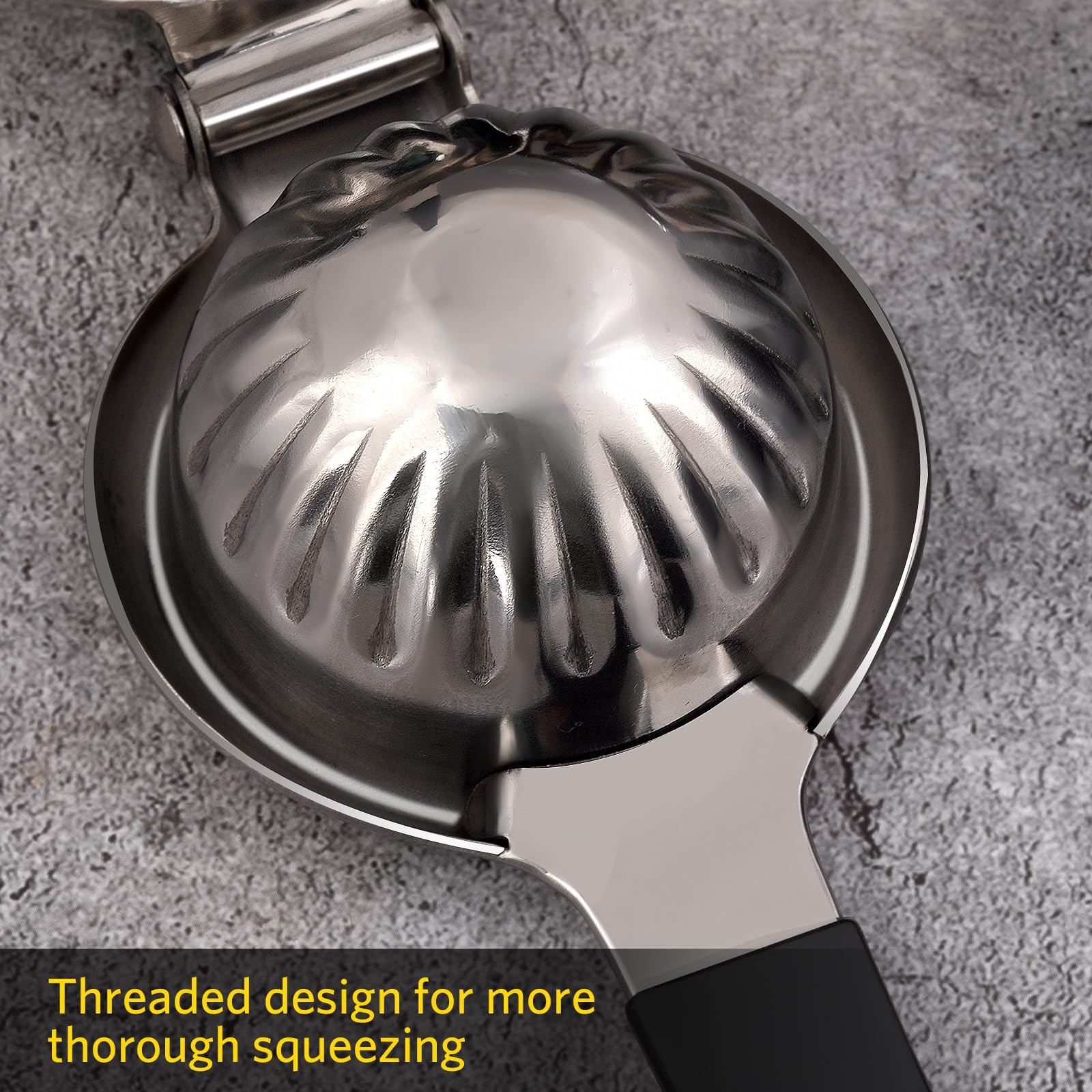 Lemon Squeezer, Sopito Stainless Steel Citrus Press Juicer Heavy Duty with Large Metal Squeezer Bowl for Seedless Juicing, Non-Slip Grip Design Manual Juicer