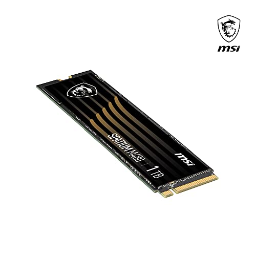 MSI SPATIUM M480 PCIe 4.0 NVMe M.2 1TB Internal SSD PCIe Gen4 NVMe 1.4 3D NAND 1400 TBW (SPATIUM M480 PCIe 4.0 NVMe M.2 1TB)